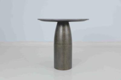 China Living Room Custom Dining  Table With Marble Top Metal Hammered Frame for sale