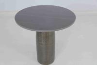 China Living Room Custom Dining  Table With Marble Top Metal Hammered Frame for sale