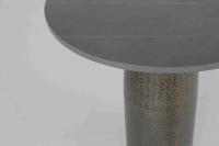 China Living Room Custom Dining  Table With Marble Top Metal Hammered Frame for sale