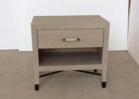 China Oak wood veneer HPL top wooden grey color night stand,bed side table for sale