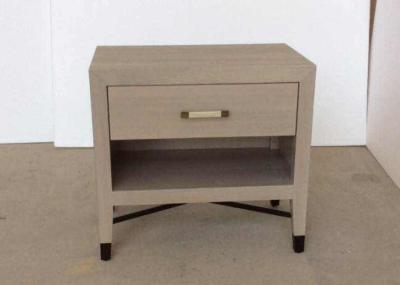 China Oak wood veneer HPL top wooden grey color night stand,bed side table for sale