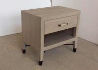 China Oak wood veneer HPL top wooden grey color night stand,bed side table for sale