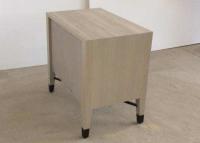 China Oak wood veneer HPL top wooden grey color night stand,bed side table for sale