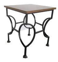 China Durable Metal And Wood Side Table Laminate Top With Black Powder Coat Finish for sale