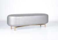 China Customized Premium Luxury Bedroom Upholstered Elliptical Bench for sale