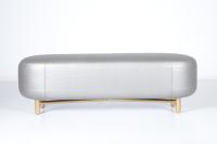 China Customized Premium Luxury Bedroom Upholstered Elliptical Bench for sale