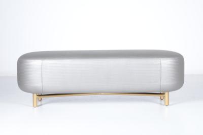China Customized Premium Luxury Bedroom Upholstered Elliptical Bench for sale