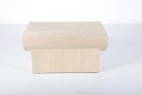 China Customized Wabi-Sabi Luxurious Hotel Bedroom Arc-Edged Solid Wood Side Table for sale