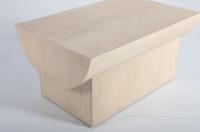 China Customized Wabi-Sabi Luxurious Hotel Bedroom Arc-Edged Solid Wood Side Table for sale