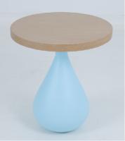 China Wood Round Top modern bedside table With Shapely Base for sale
