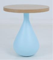 China Wood Round Top modern bedside table With Shapely Base for sale
