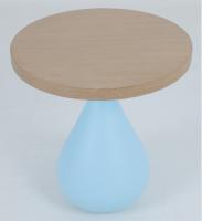 China Wood Round Top modern bedside table With Shapely Base for sale