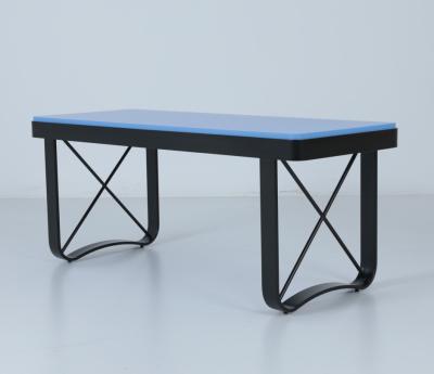 China Benjamin blue top square Small coffee table with metal base modern style for sale