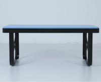 China Benjamin blue top square Small coffee table with metal base modern style for sale