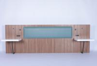 China Modern Simple Hotel Solid Wood King Headboard With Two Nightstands for sale