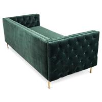 China Golden Metal Leg Button Tufted Sofa Sets For Wedding / Living Room , Black Velvet Fabric for sale