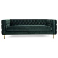 China Golden Metal Leg Button Tufted Sofa Sets For Wedding / Living Room , Black Velvet Fabric for sale