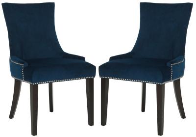 China American New model modern style high back with slver neilheads  linen fabric wood dining chair for sale