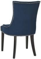 China American New model modern style high back with slver neilheads  linen fabric wood dining chair for sale