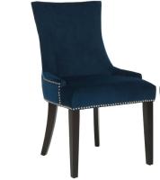 China American New model modern style high back with slver neilheads  linen fabric wood dining chair for sale