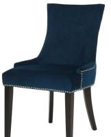 China American New model modern style high back with slver neilheads  linen fabric wood dining chair for sale