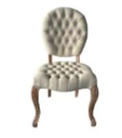 China Natural oak wood frame with oval back  linen fabric wooden dining chair for sale