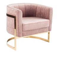 China Home furniture Grey velvet Curved Event Furniture Rental Golden Stainless Steel Metal Leisure Single Sofa button tufted for sale