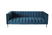 China 2018 New model blue couch fabric upholstery furniture for wedding rental Metal sofa for sale