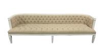 China Nature Oak Wood Chesterfield Corner Sofa , Chesterfield Couch White Finish Frame for sale