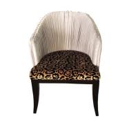 China Modern design custom made hotel velvet fabric wooden dining chair with silver neilheads for sale