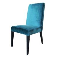 China 2018 Modern design blue velvet fabric wooden dining chair for sale