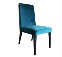 China 2018 Modern design blue velvet fabric wooden dining chair for sale