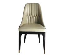 China Custom made beech wood frame leather upholstery dining chair for sale