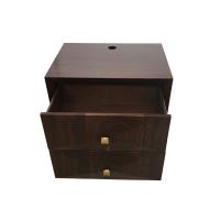 China Brass Handle 2 Drawer Hotel Bedside Tables , Hotel Nightstand Custom Made for sale