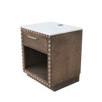 China White Quartz Top 1 Drawer Solid Wood Nightstand , Modern Wood Nightstand Custom Made for sale