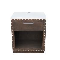 China White Quartz Top 1 Drawer Solid Wood Nightstand , Modern Wood Nightstand Custom Made for sale