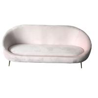 China Pink Couch Velvet Upholstery Sofa Living Room Furniture For Wedding Rental for sale
