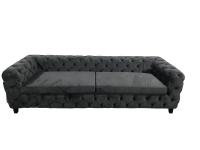 China Black velvet button tufted chesterfield sofa  for living room sofa for sale