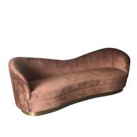 China Yellow velvet  chesterfield sofa  for living room sofa with gloden metal  base for sale