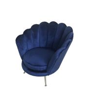 China Upholstery blue velvet sofa with stainless steel leg, event wedding metal chair for sale