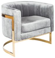 China 2018 wholesale good design gold stainless steel leisure pink velvet single sofa for sale