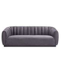 China European furniture luxury classic recliner grey Velvet living room sofa for sale