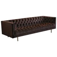 China European furniture luxury classic recliner Velvet living room sofa with golden metal base for sale