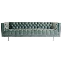 China European furniture luxury classic recliner Velvet living room sofa with golden metal base for sale