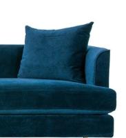 China European style modern design Blue velvet sofa with stainless steel metal base for sale