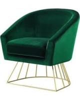 China 2018 hot sale modern European style velvet armchair with metal base for sale