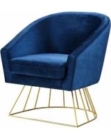China 2018 hot sale modern European style velvet armchair with metal base for sale