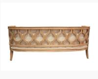 China French antique natural oak wood frame event rental classic wedding chesterfield sofa for sale