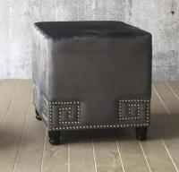 China Velvet Fabric Home Goods Square Ottoman Stool / Ottomans Furniture for sale