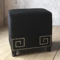 China Velvet Fabric Home Goods Square Ottoman Stool / Ottomans Furniture for sale